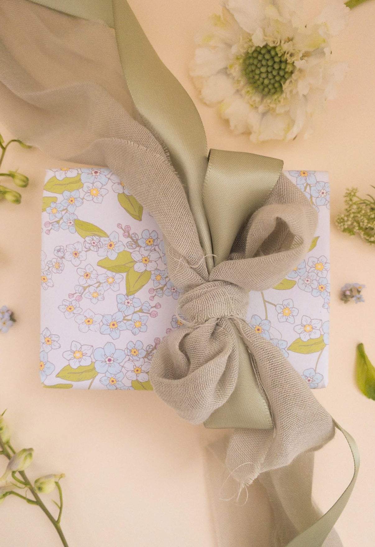 Forget Me Not Wrapping Paper – This On Paper